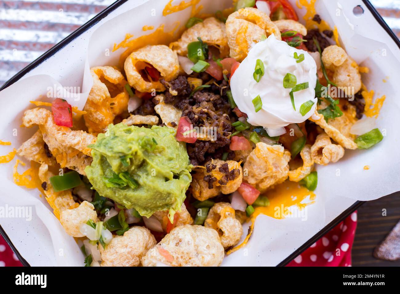 a high angle shot of a taco bowl Stock Photo - Alamy