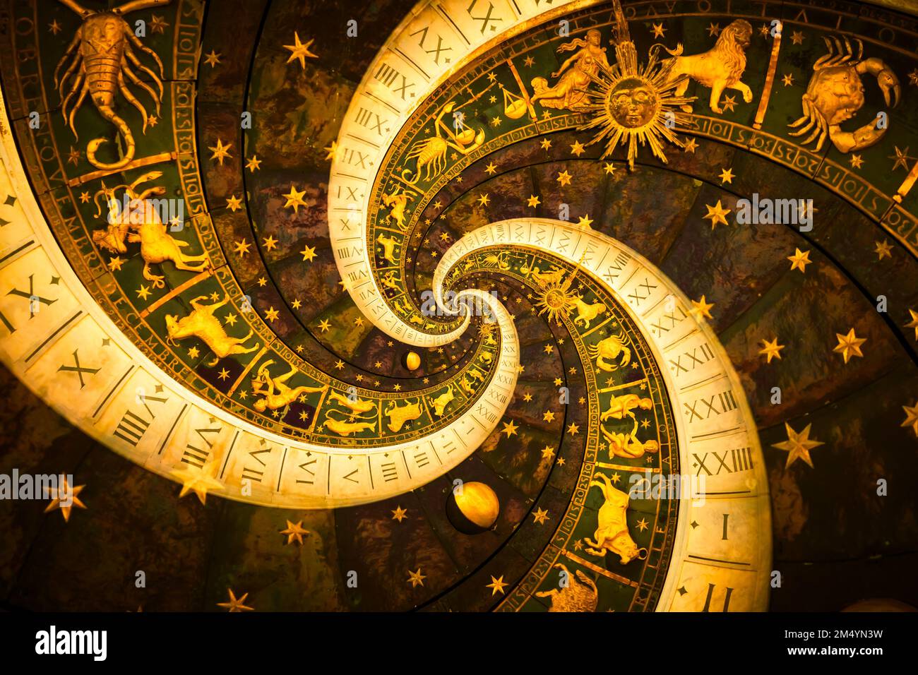 Astrology and alchemy sign background illustration - black Stock Photo ...