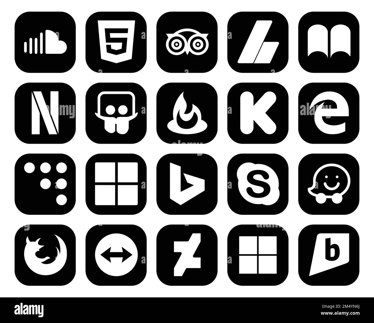 20 Social Media Icon Pack Including Skype Microsoft Ibooks Coderwall Kickstarter Stock 1610