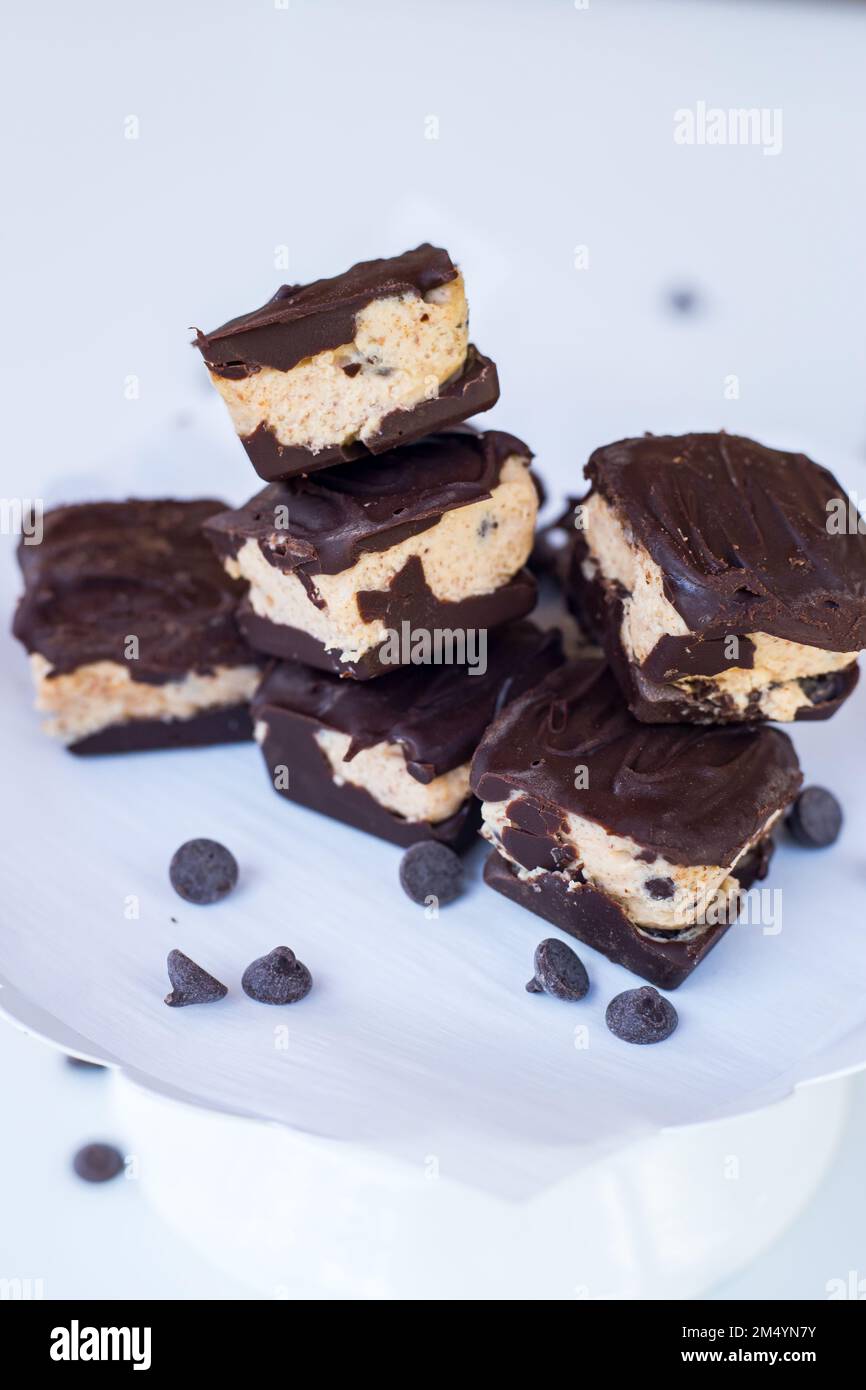 a High angle closeup of Cookie Squares Stock Photo - Alamy
