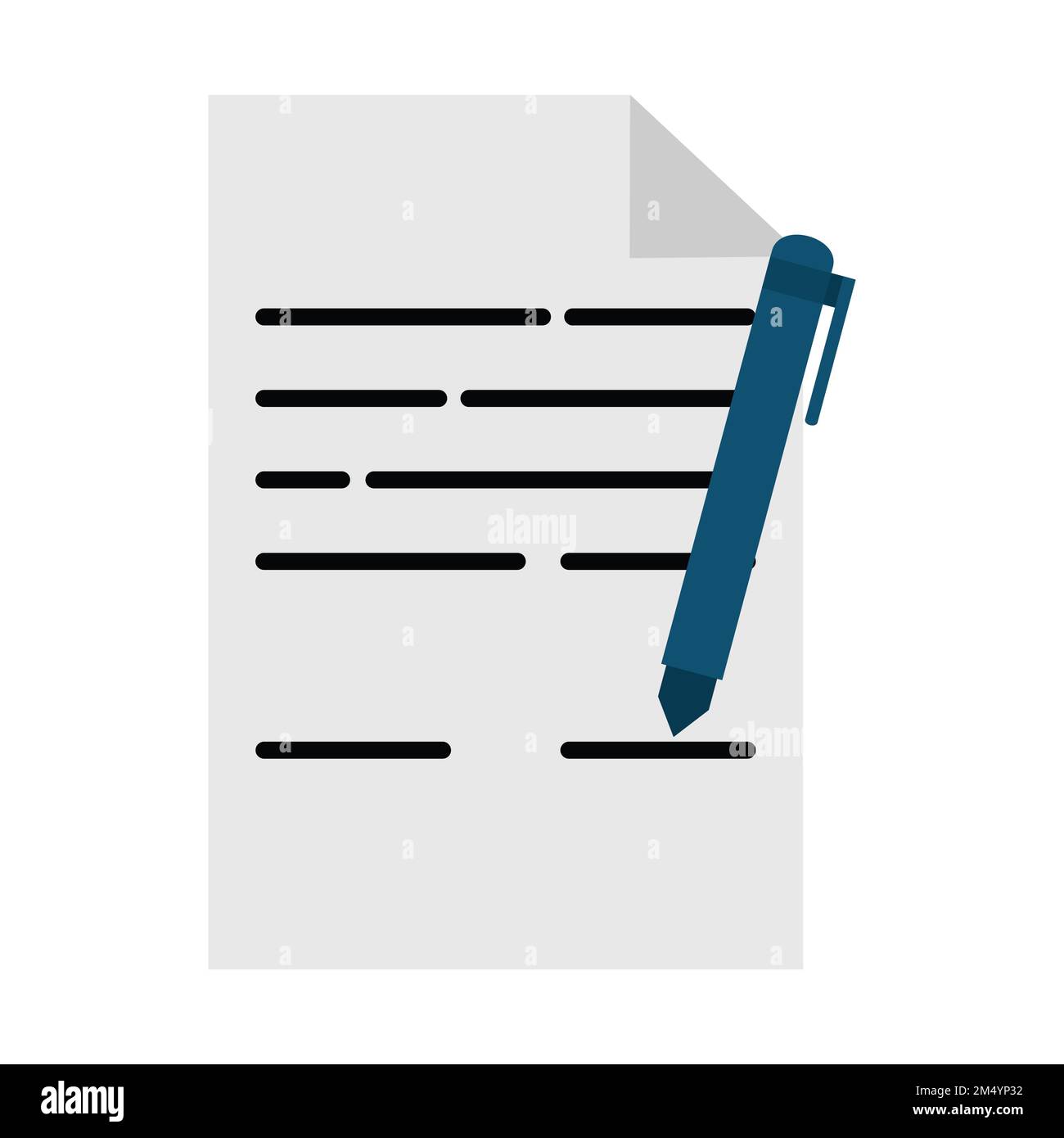 Contract document signing vector illustration flat icon. Can also be ...