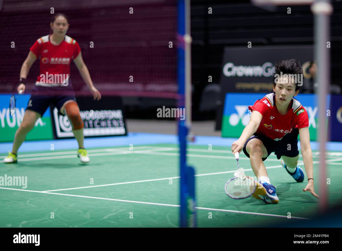 ZHANG Shu Xian of China in action during the womens semi finals doubles ...