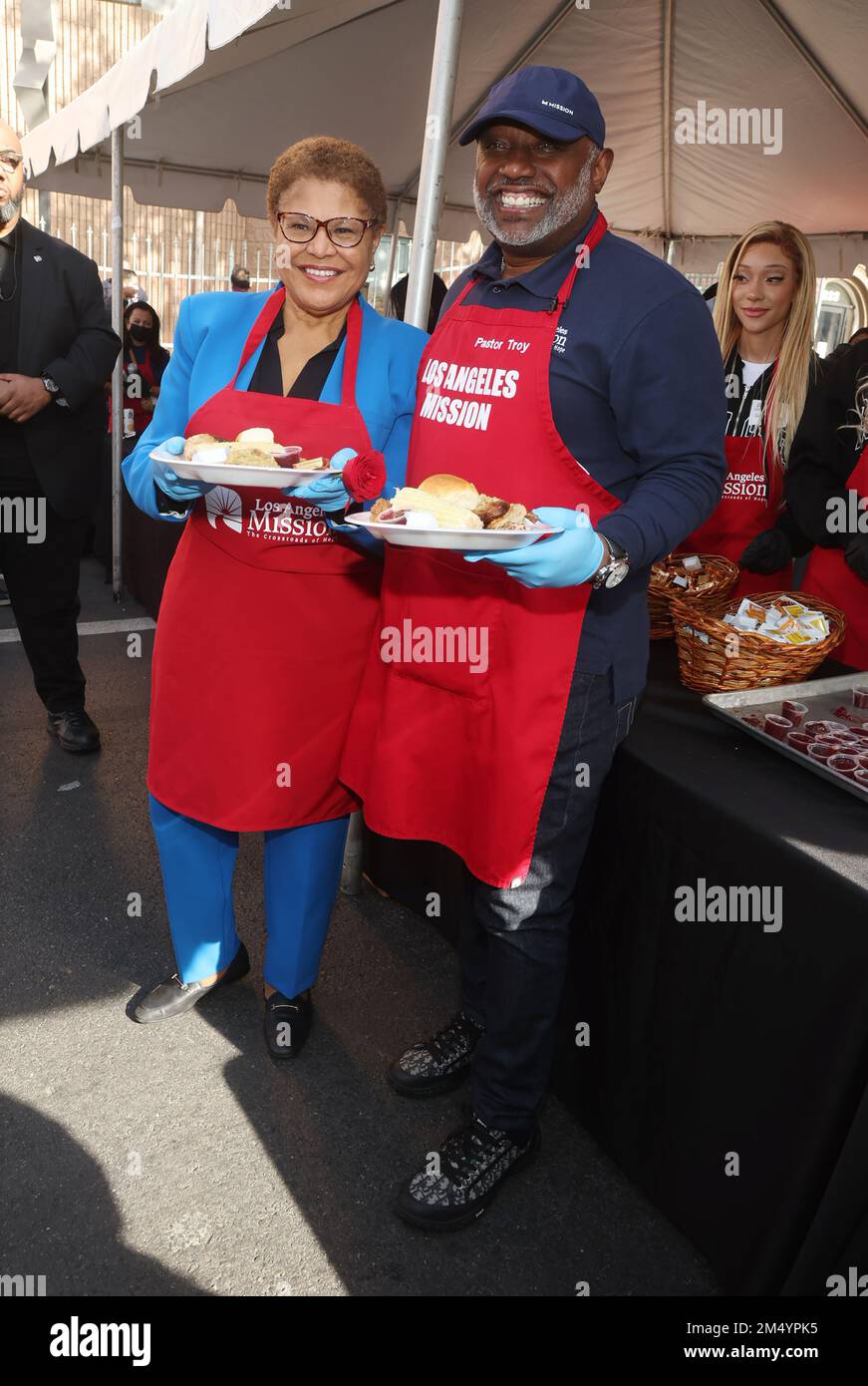 23 December 2022 -Los Angeles, California - LA Mayor Karen Bass, Troy ...
