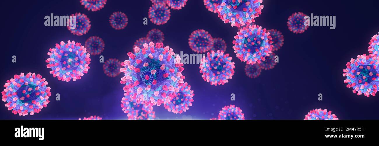 West Nile virus particles, illustration. The west nile virus can cause ...