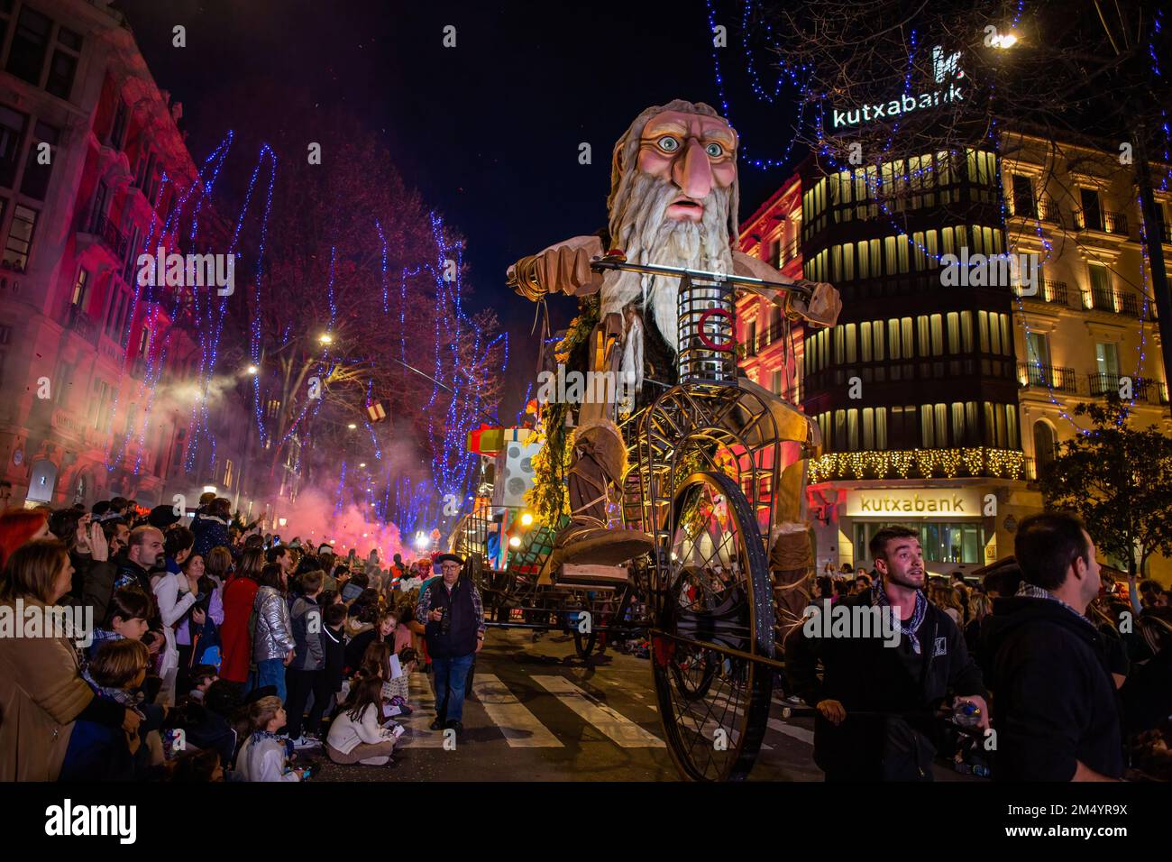 Basajaun float, the lord of the forest in Basque mythology, during the ...