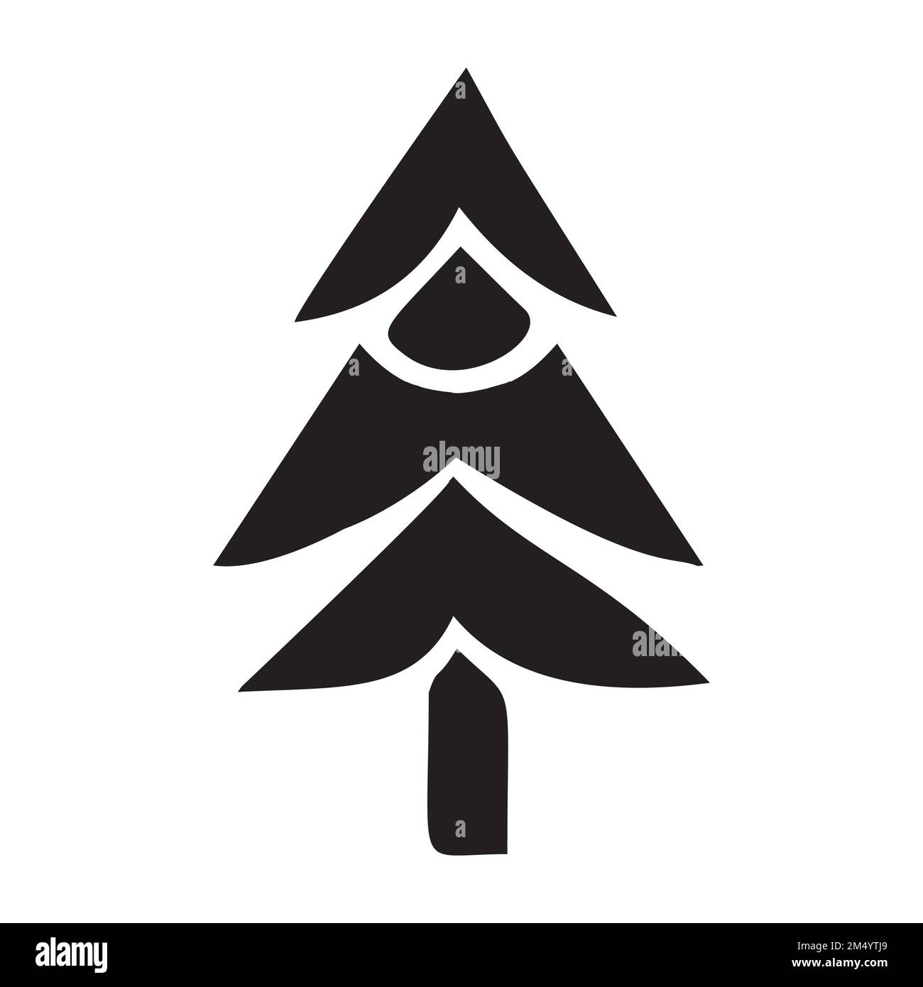 Folk art christmas tree whimsical doodle Stock Vector Image & Art - Alamy