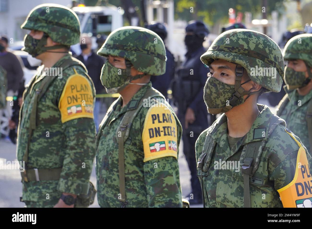 The Mexican soldiers, military forces during a civic ceremony ...