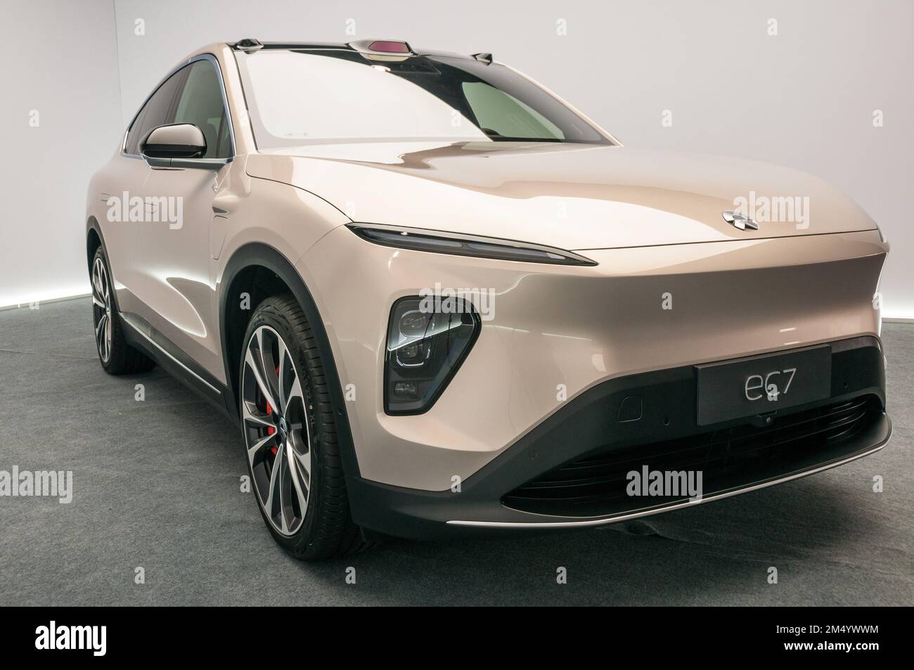 Shanghai, China – 12192022: Preview of the new Nio EC7 coupe SUV in Shanghai before its unveil ...