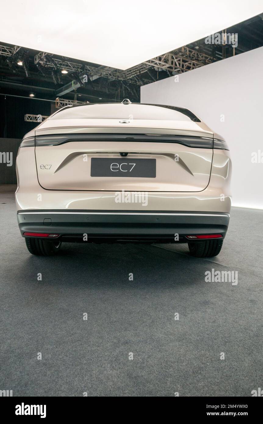 Shanghai, China – 12192022: Preview of the new Nio EC7 coupe SUV in Shanghai before its unveil ...