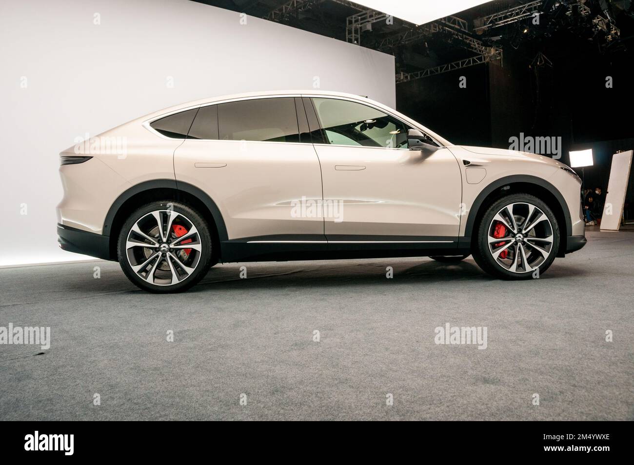 Shanghai, China – 12192022: Preview of the new Nio EC7 coupe SUV in ...