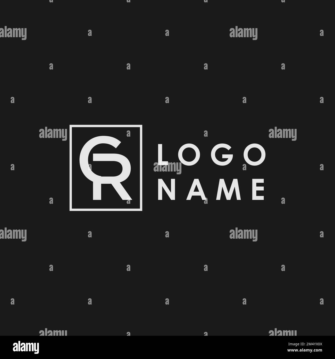 letter or word GR san serif font in connected image graphic icon logo ...