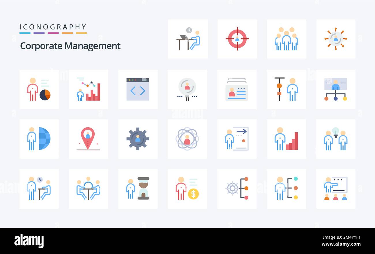 25 Corporate Management Flat color icon pack Stock Vector Image & Art ...