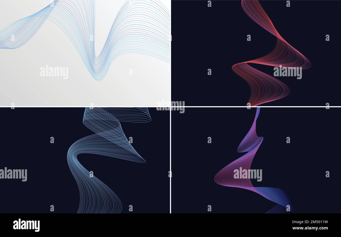 Set of 4 vector line backgrounds to elevate your designs Stock Vector ...