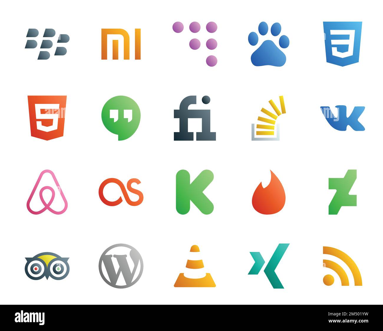 20 Social Media Icon Pack Including Deviantart Kickstarter Stockoverflow Lastfm Vk Stock