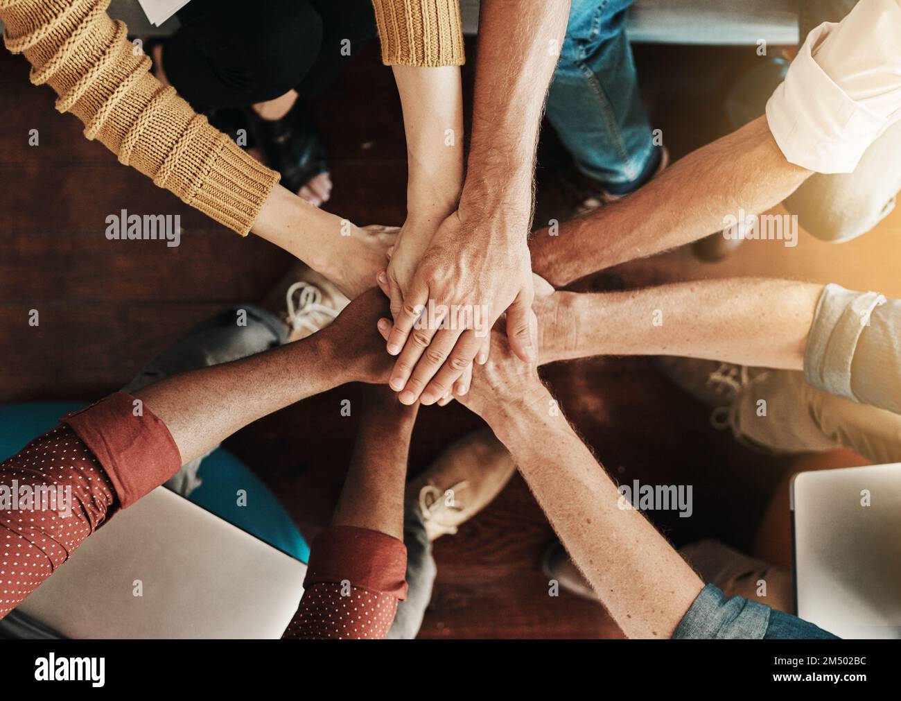 Its easier when we combine our efforts as a group. High angle shot of a ...