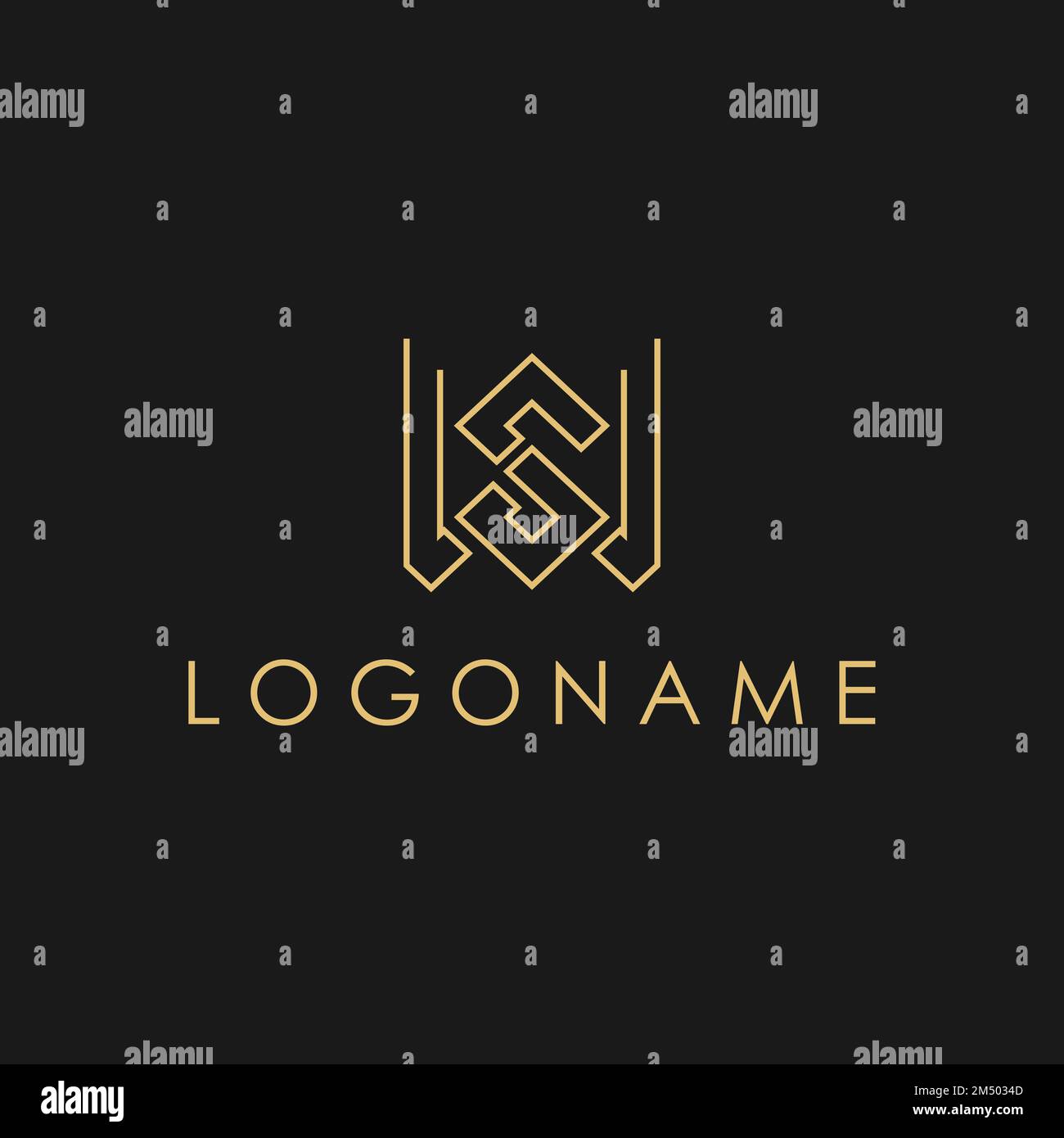 letter or word S or WS font in double Lineout image graphic icon logo ...