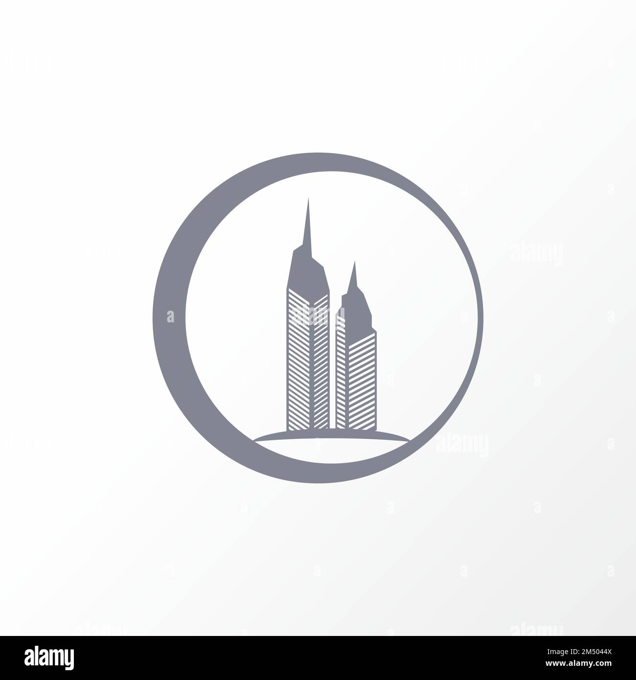 skyscraper or double building tower image graphic icon logo design ...