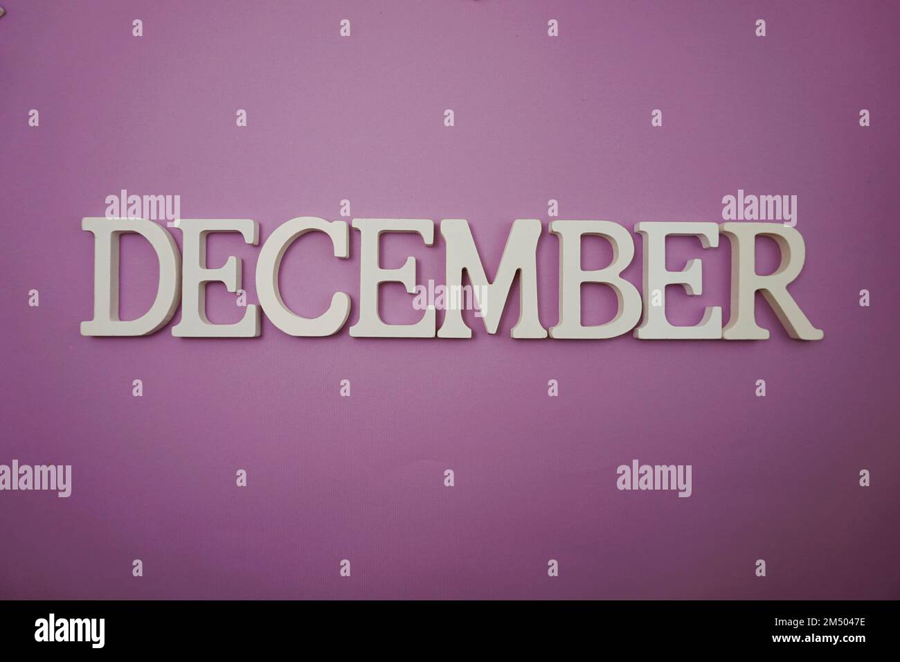 December alphabet letter with space copy on purple background Stock ...