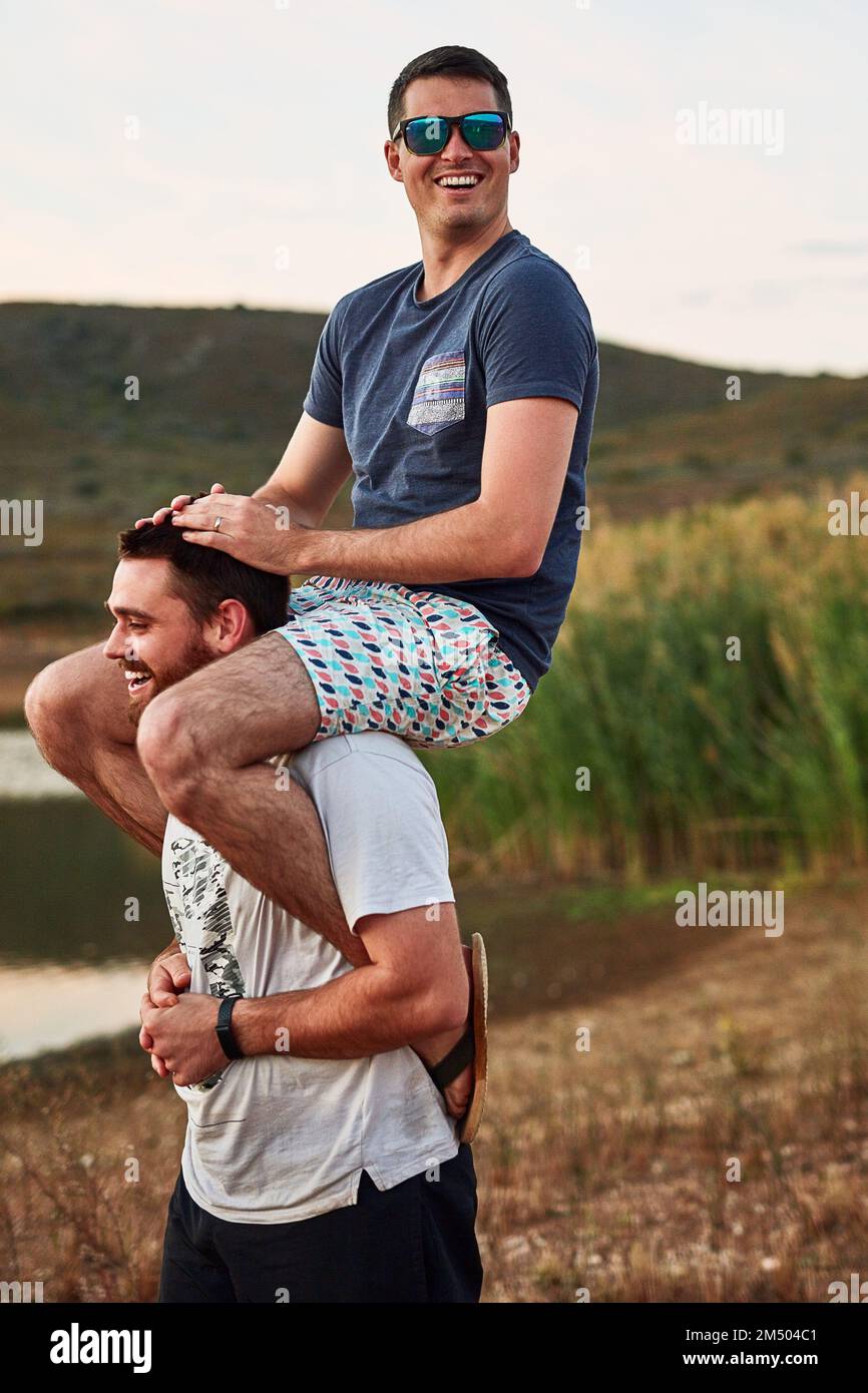 Lifting our bromance higher, literally. young people spending the day ...