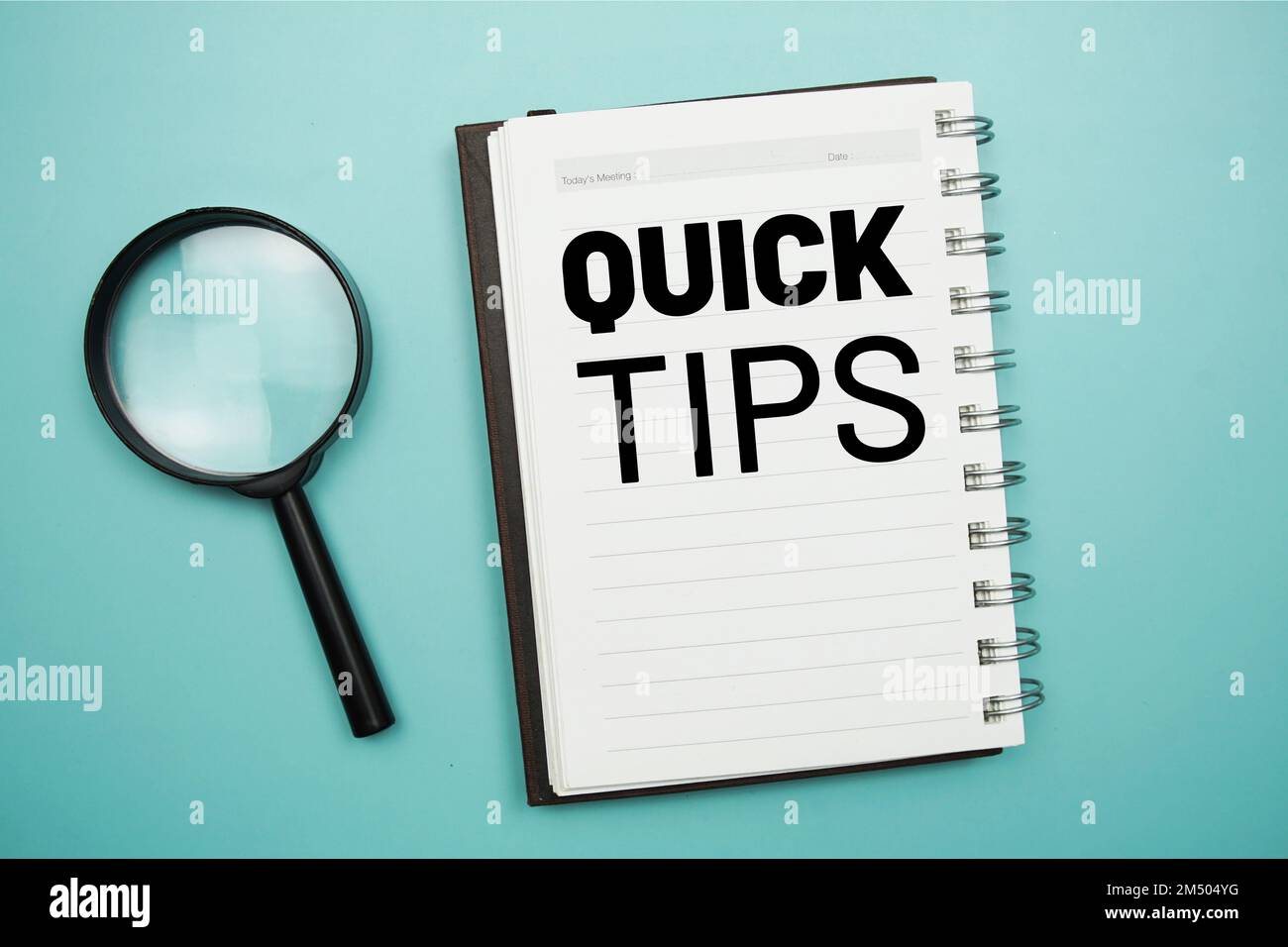Quick Tips text on notepad and Stock Photo - Alamy