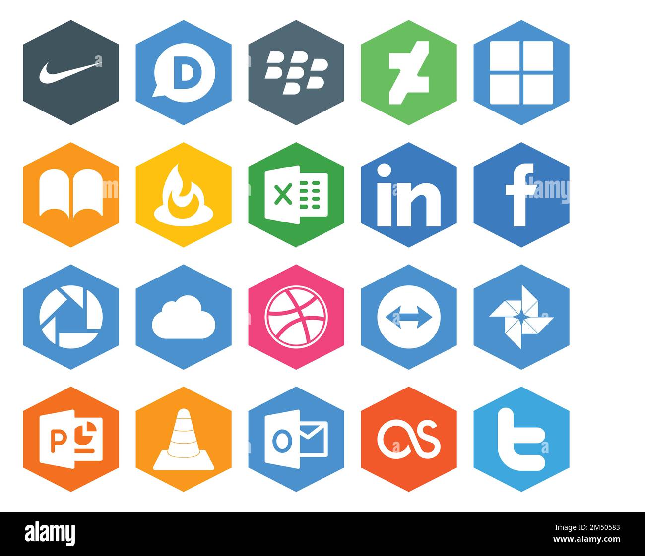 20 Social Media Icon Pack Including media. powerpoint. linkedin. photo ...