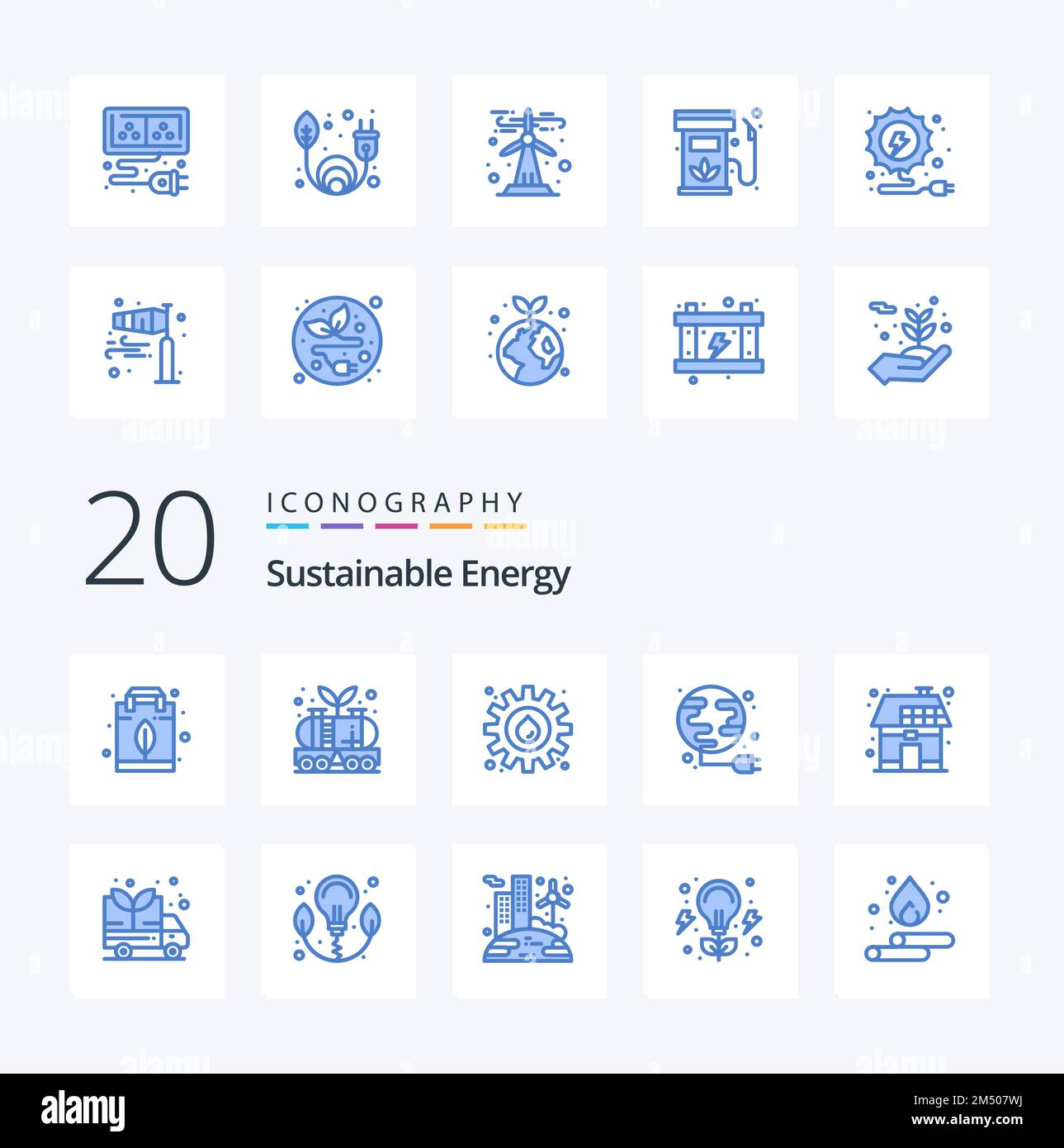 20 Sustainable Energy Blue Color icon Pack like eco power tank plug oil ...