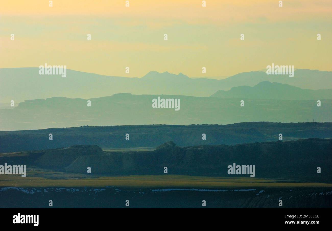 Beautiful mountain ranges standing behind each other Stock Photo - Alamy