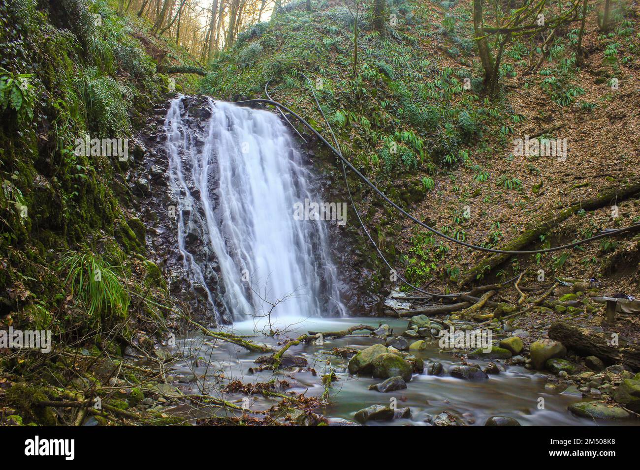 Beautiful waterfall in the forest. Lerik. Masalli region. Azerbaijan ...