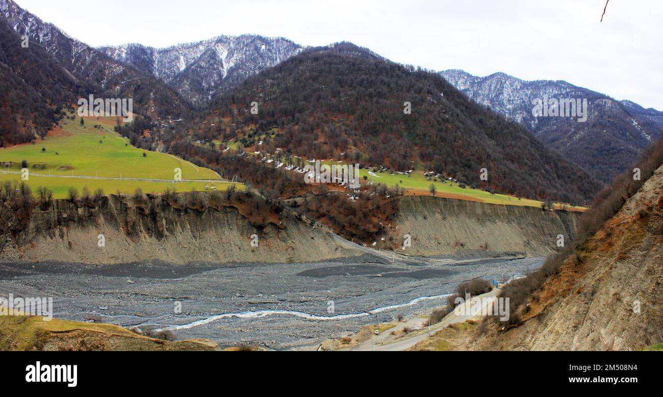 Beautiful mountains in winter. Gabala. Azerbaijan Stock Photo - Alamy