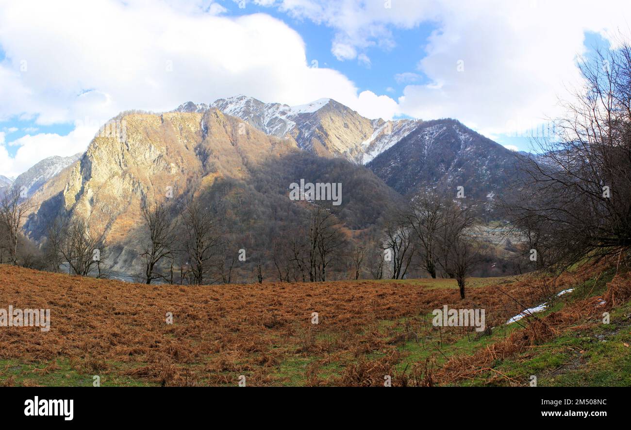 Beautiful snowy mountains in winter. Gabala. Azerbaijan Stock Photo - Alamy