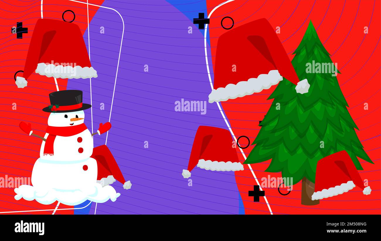 Christmas Background illustration. Cartoon holiday event poster Stock ...