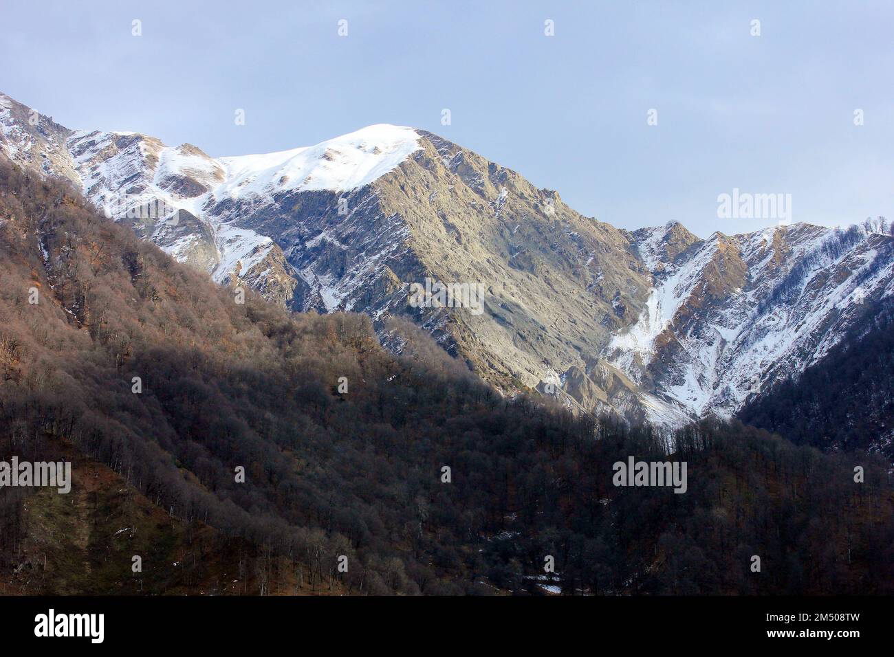 Beautiful snowy mountains in winter. Gabala. Azerbaijan Stock Photo - Alamy