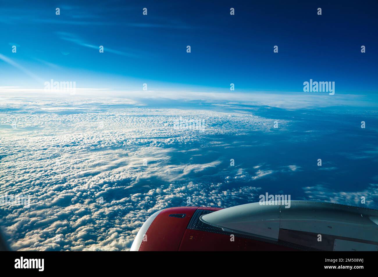 Panoramic aerial view. landscape view from airplane window. Airliner ...