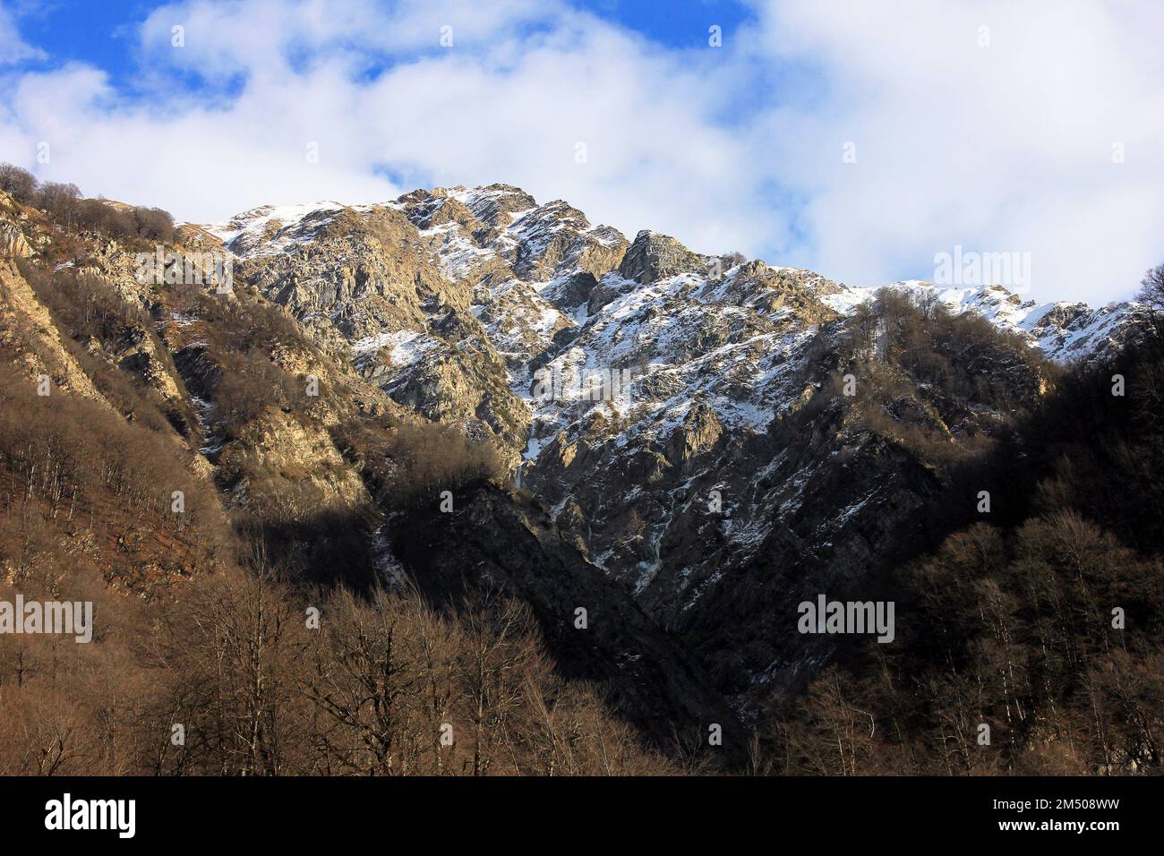 Beautiful snowy mountains in winter. Gabala. Azerbaijan Stock Photo - Alamy