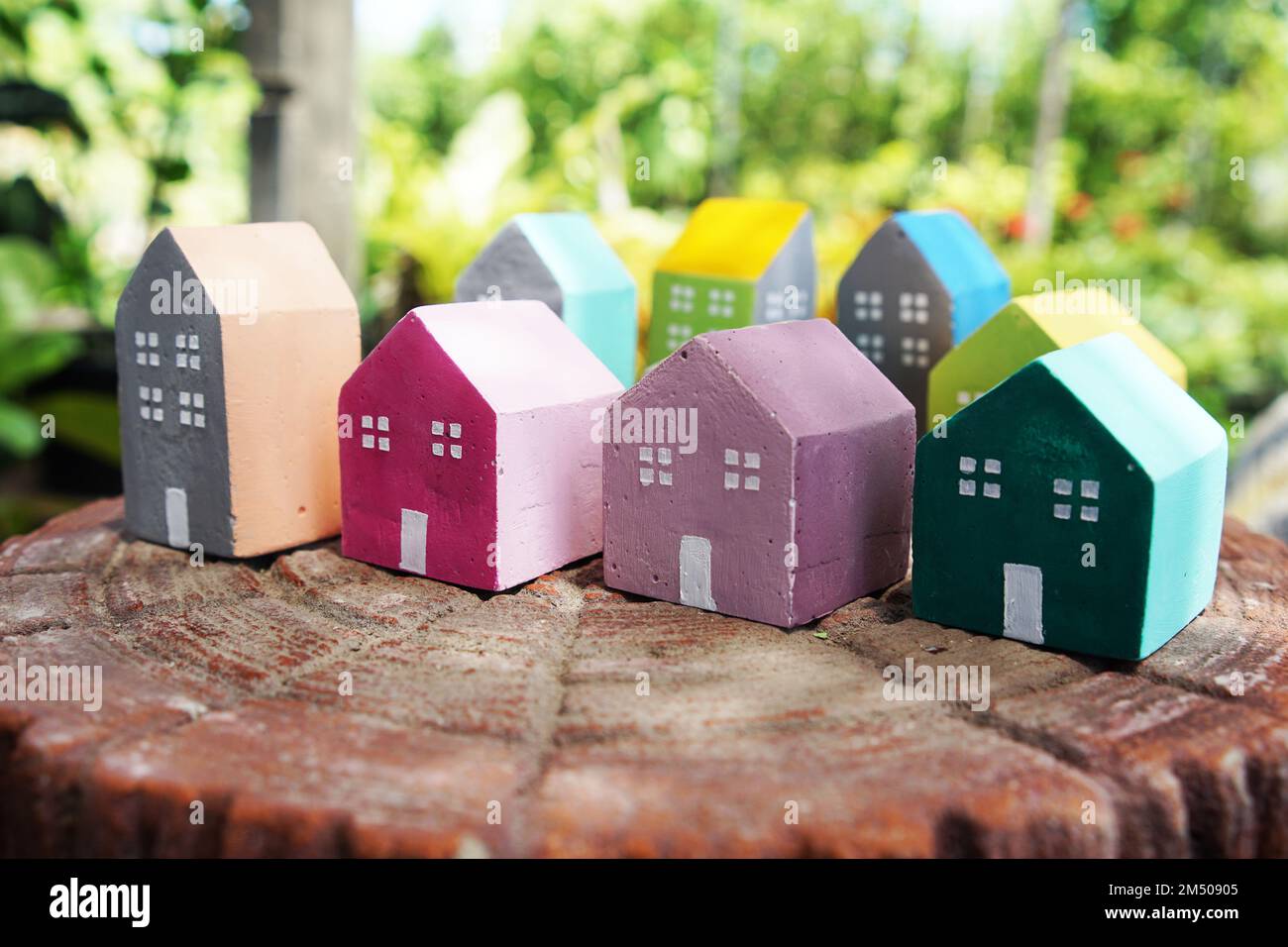 Colorful Miniature little houses village Home and Real Estate concept ...