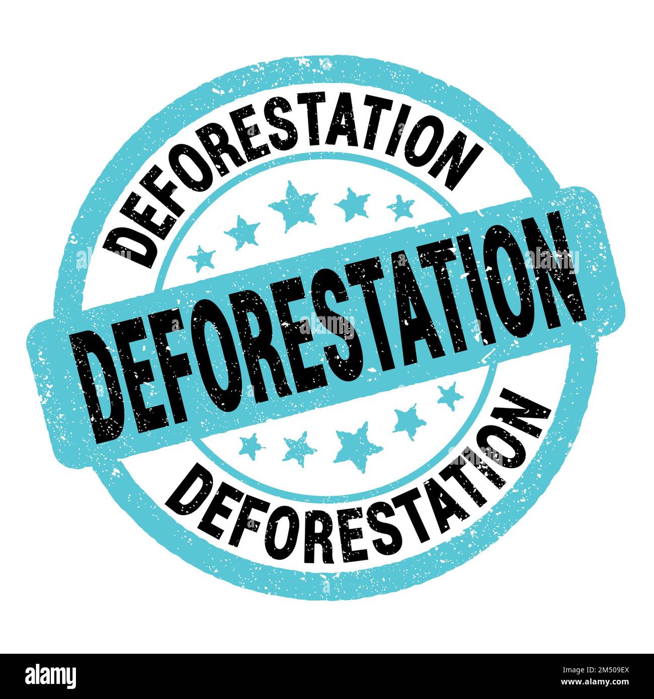 DEFORESTATION text written on blue-black grungy stamp sign Stock Photo ...