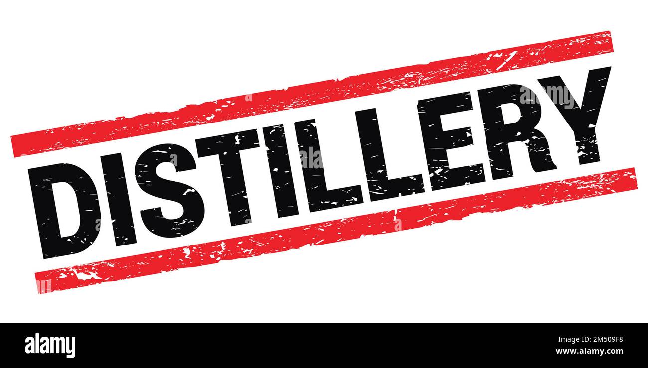 DISTILLERY text written on black-red rectangle stamp sign Stock Photo ...