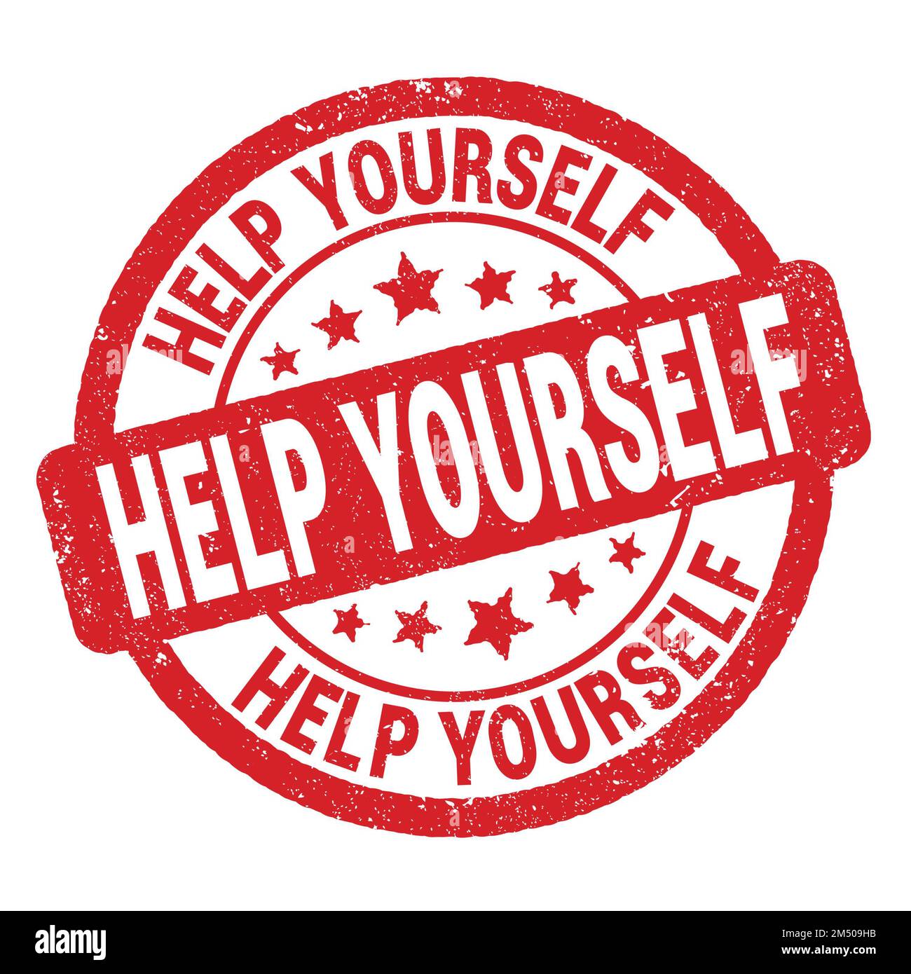 HELP YOURSELF text written on red grungy stamp sign Stock Photo - Alamy