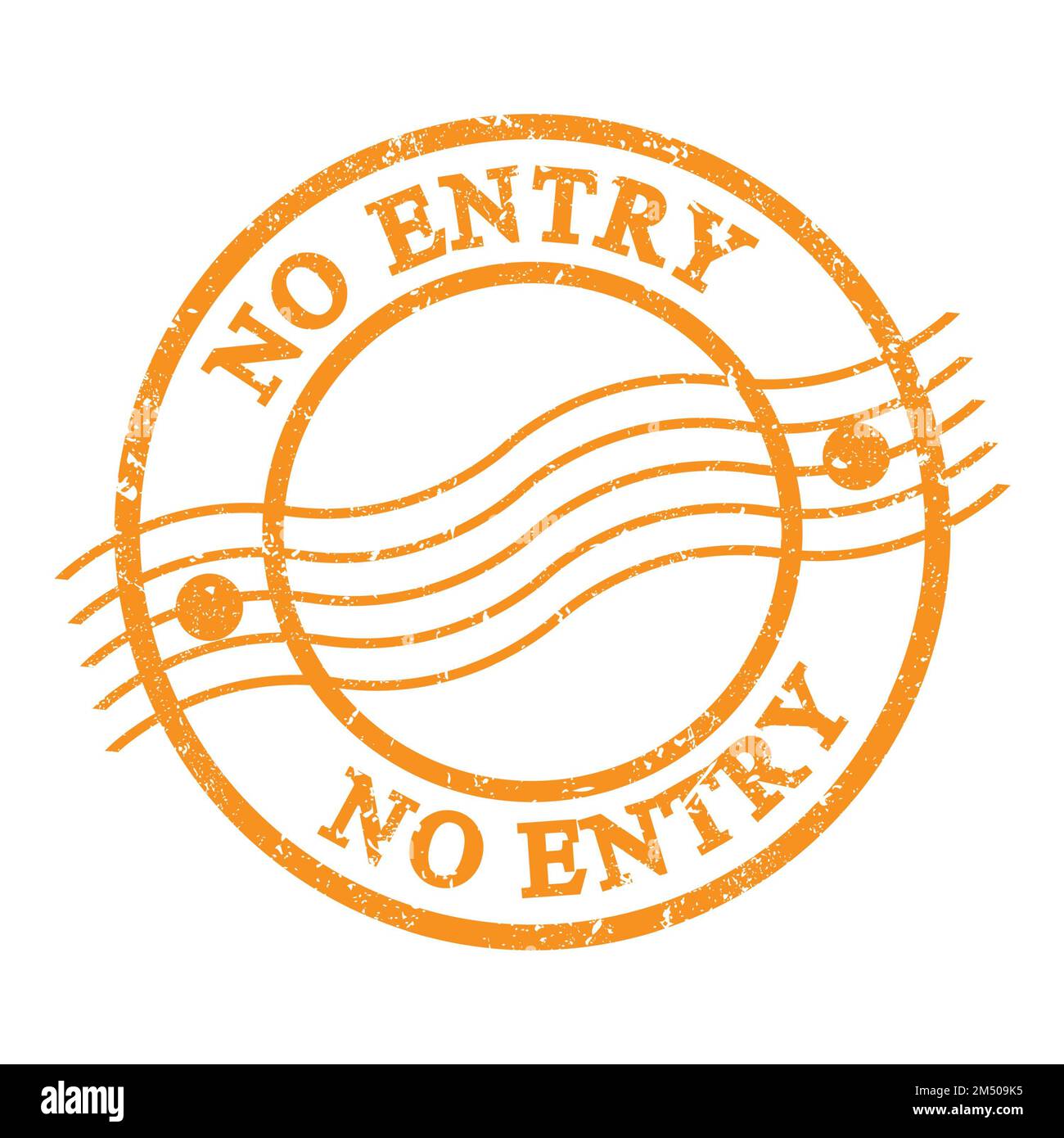 NO ENTRY, text written on orange grungy postal stamp Stock Photo - Alamy