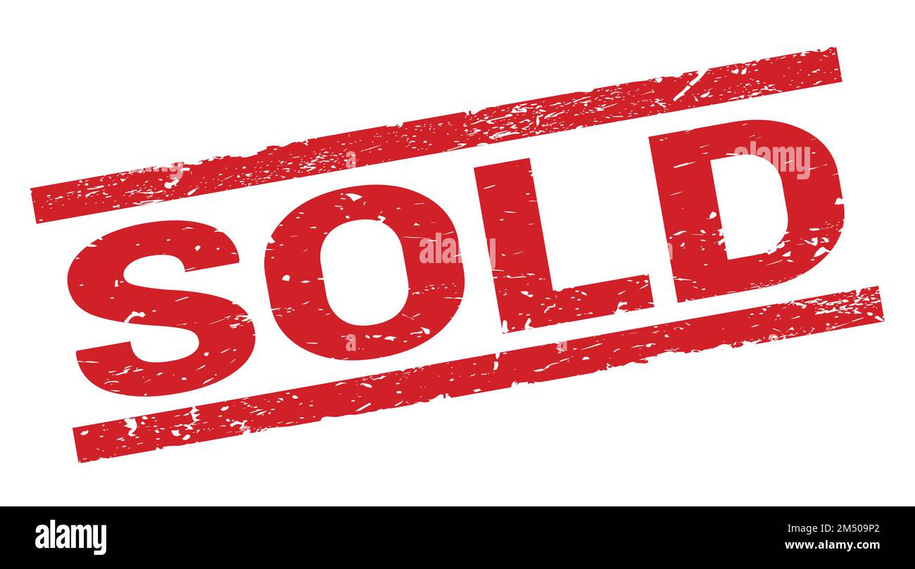 SOLD text written on red rectangle stamp sign Stock Photo - Alamy