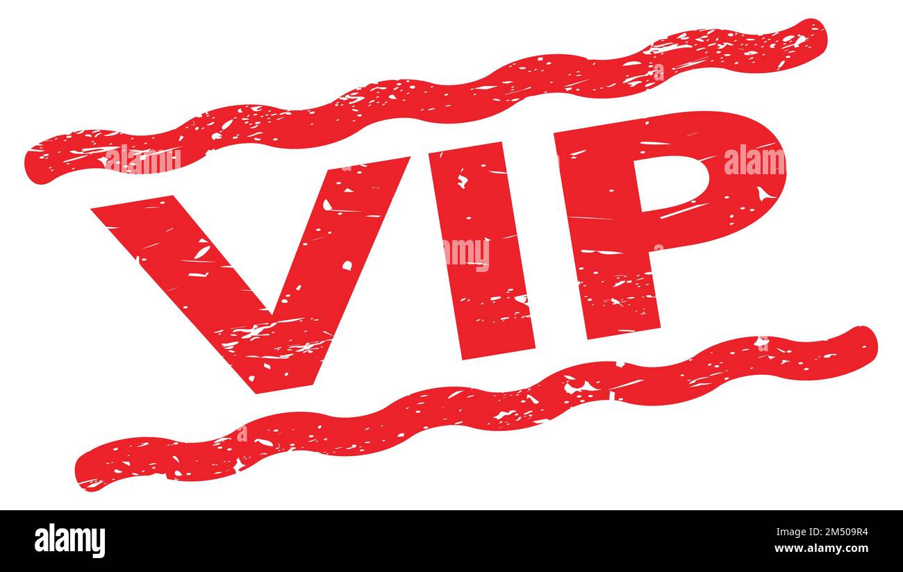 VIP text written on red lines stamp sign Stock Photo - Alamy