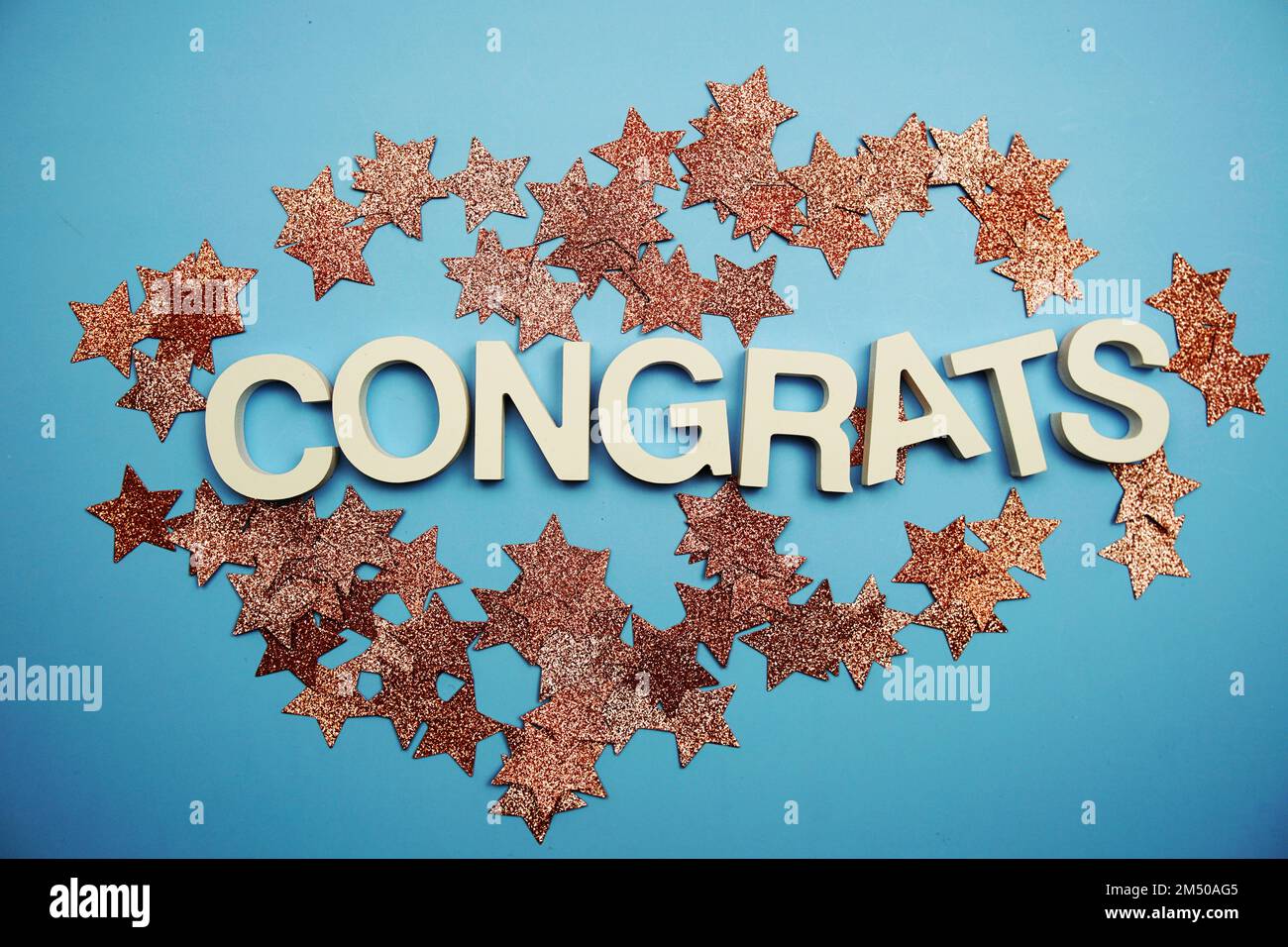 Congrats alphabet Cong grtson blue background Stock Photo - Alamy
