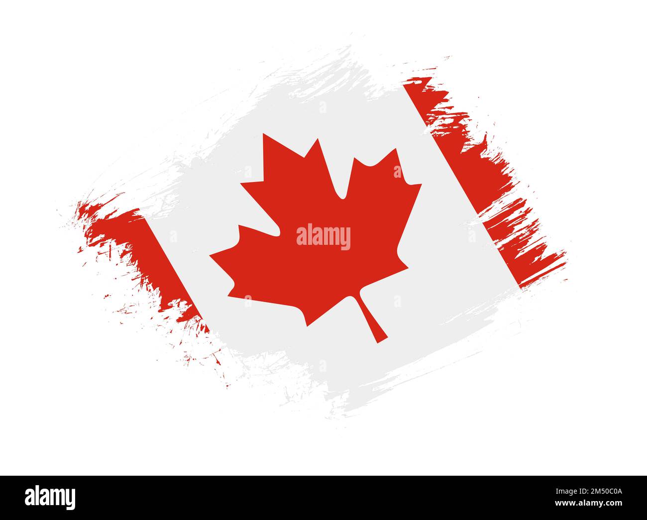 Canada flag with abstract paint brush texture effect on white ...