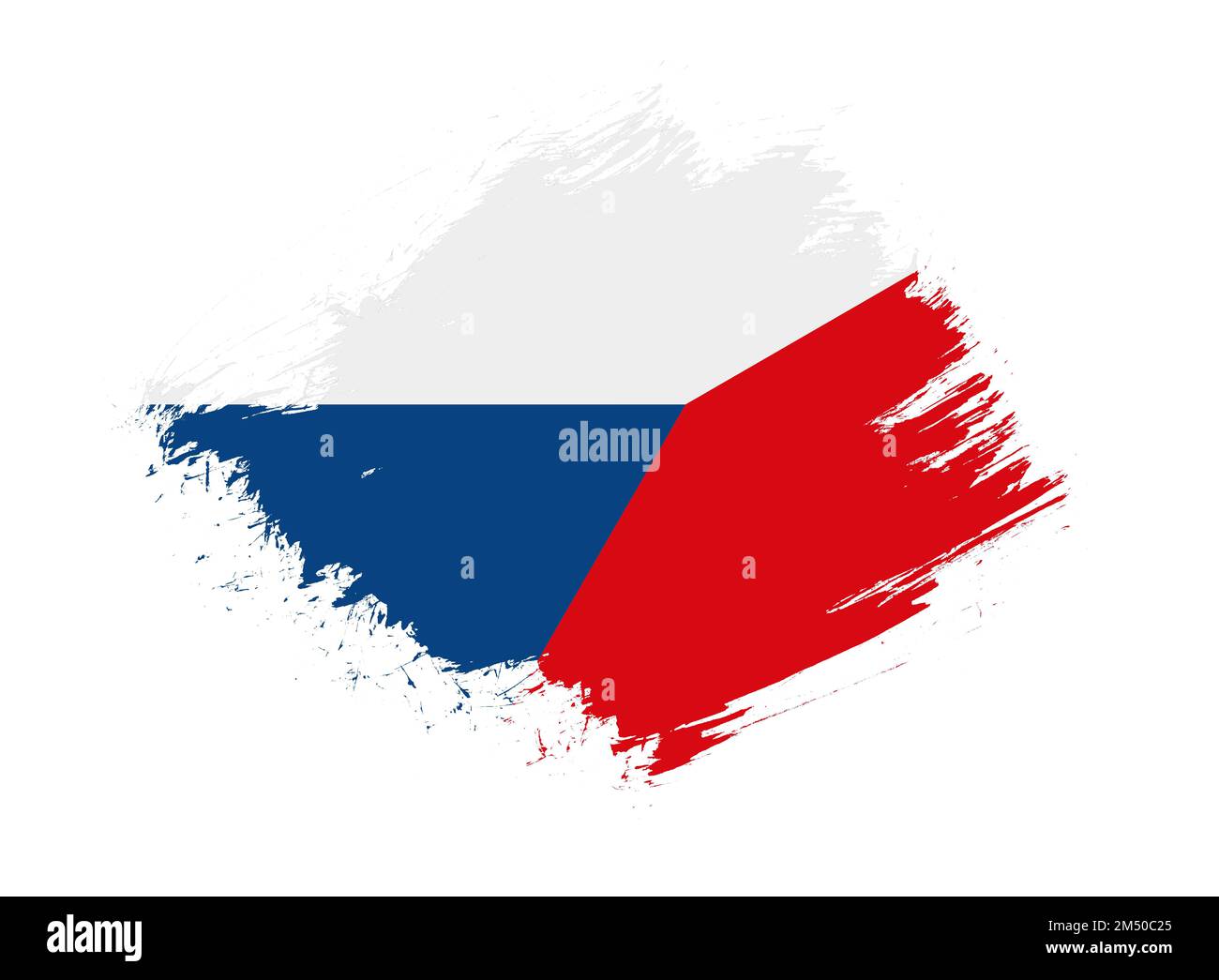 Czech republic flag with abstract paint brush texture effect on white ...