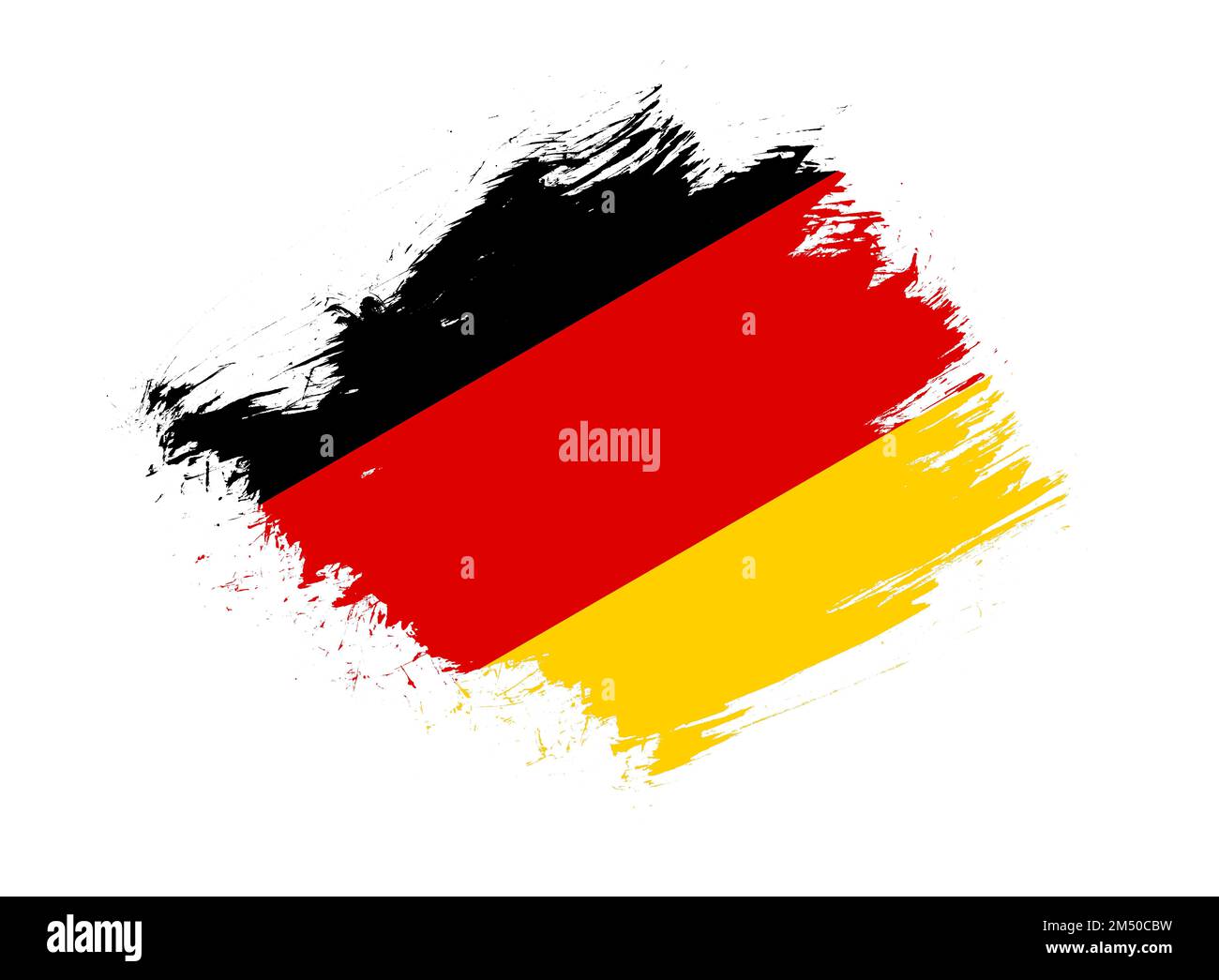 Germany flag with abstract paint brush texture effect on white ...