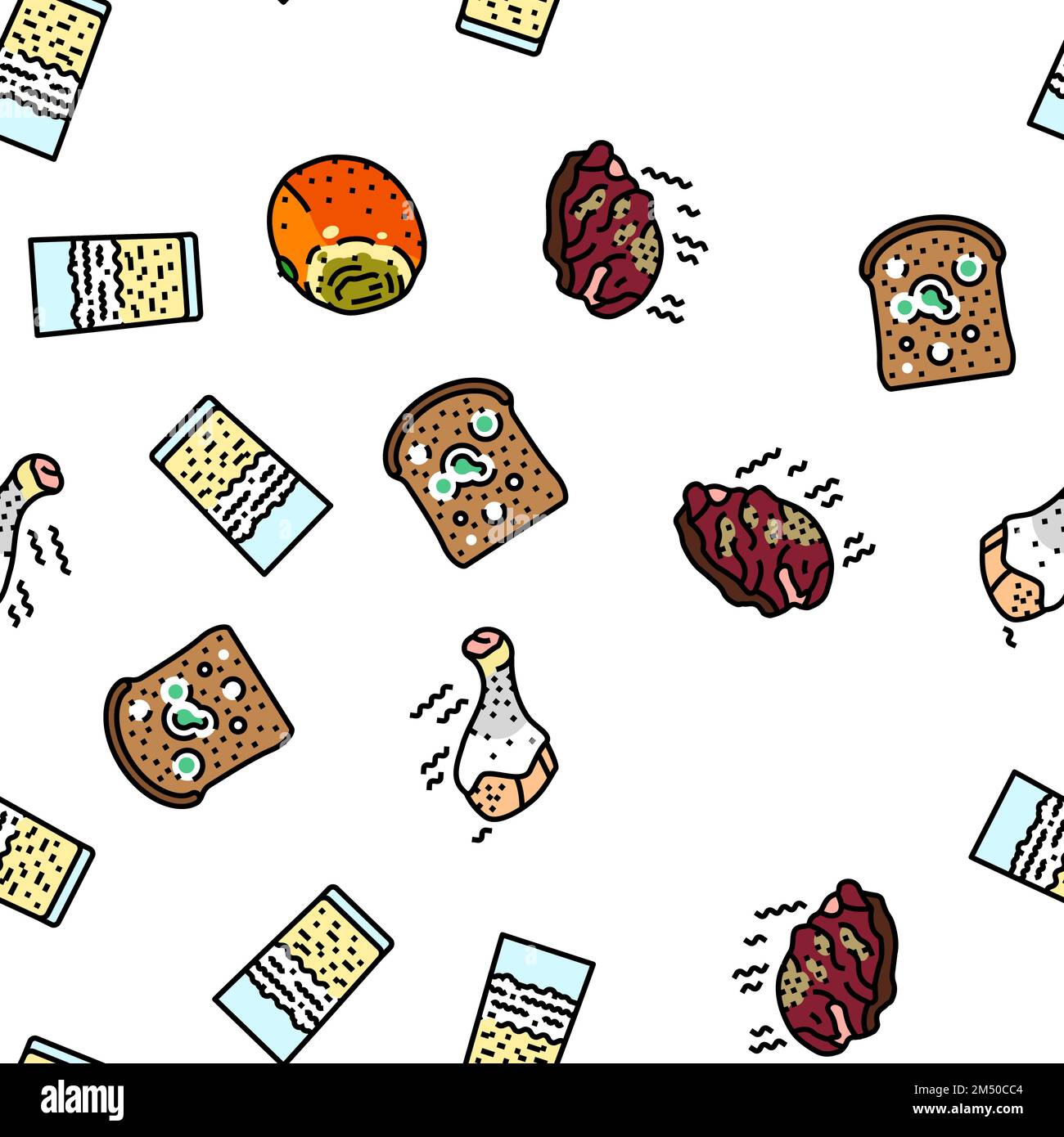 rotten food fruit waste garbage vector seamless pattern Stock Vector ...