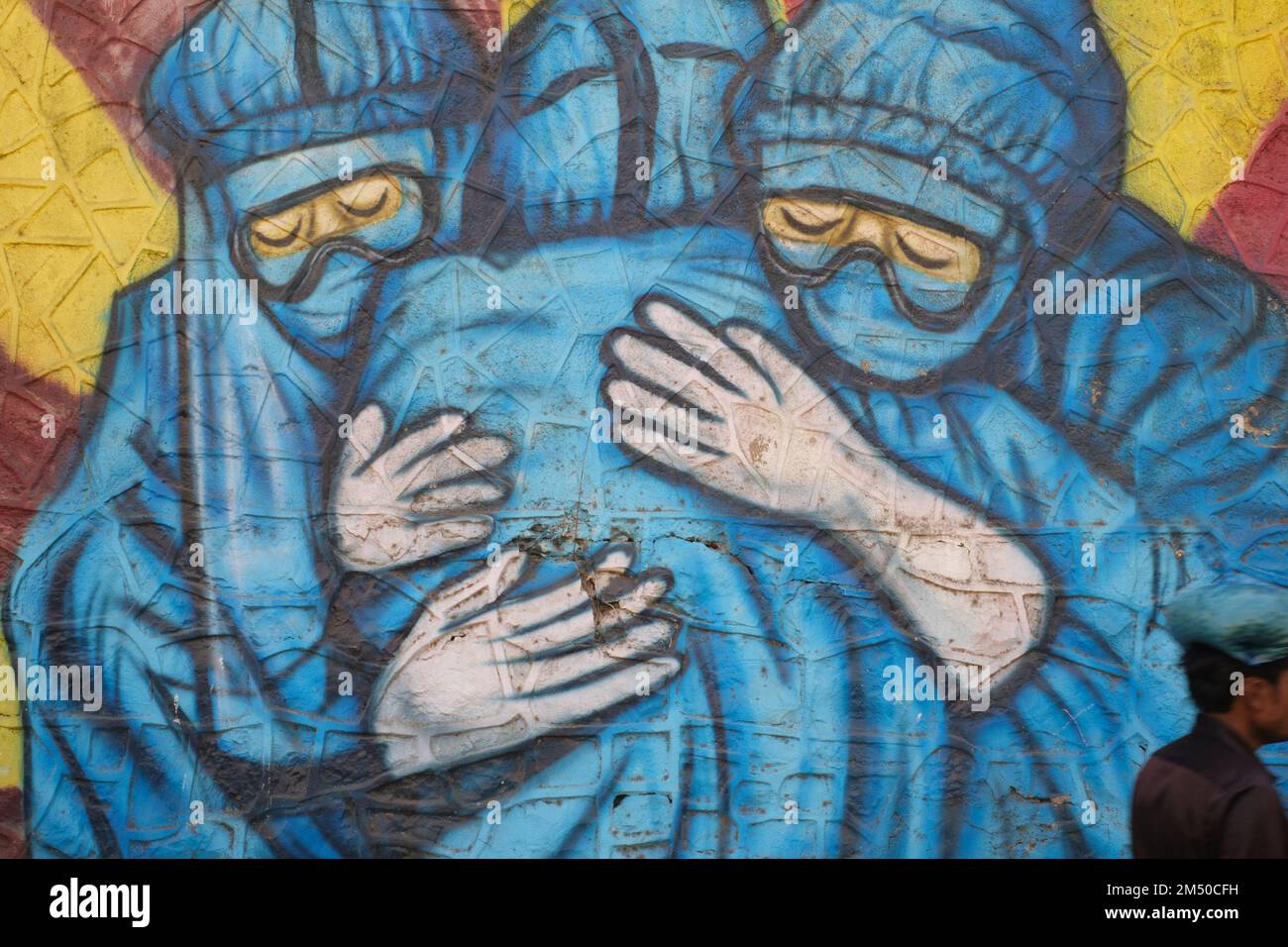 Covid themed mural india hi-res stock photography and images - Alamy