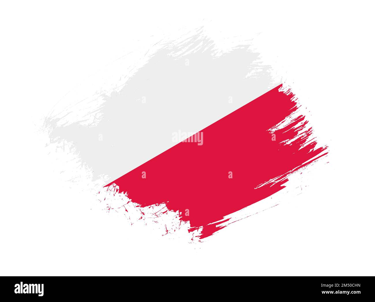 Poland flag with abstract paint brush texture effect on white ...