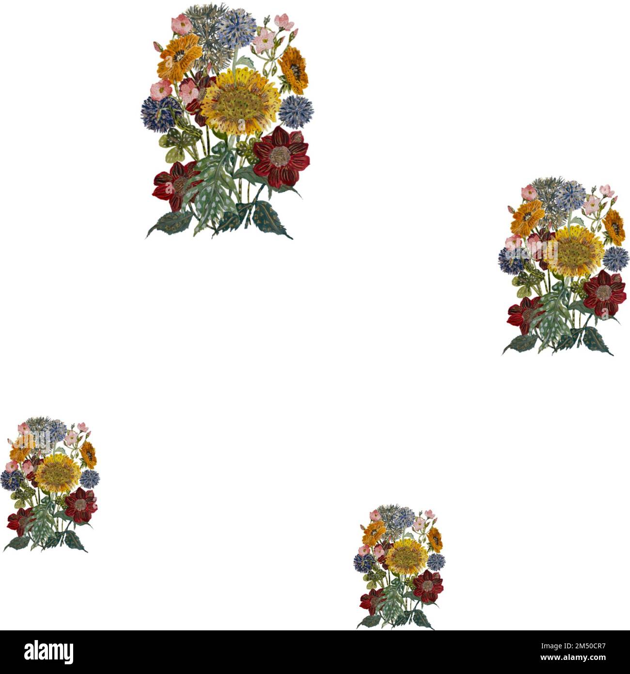 Bouquet sunflower cute flora pattern a watercolor Stock Photo - Alamy