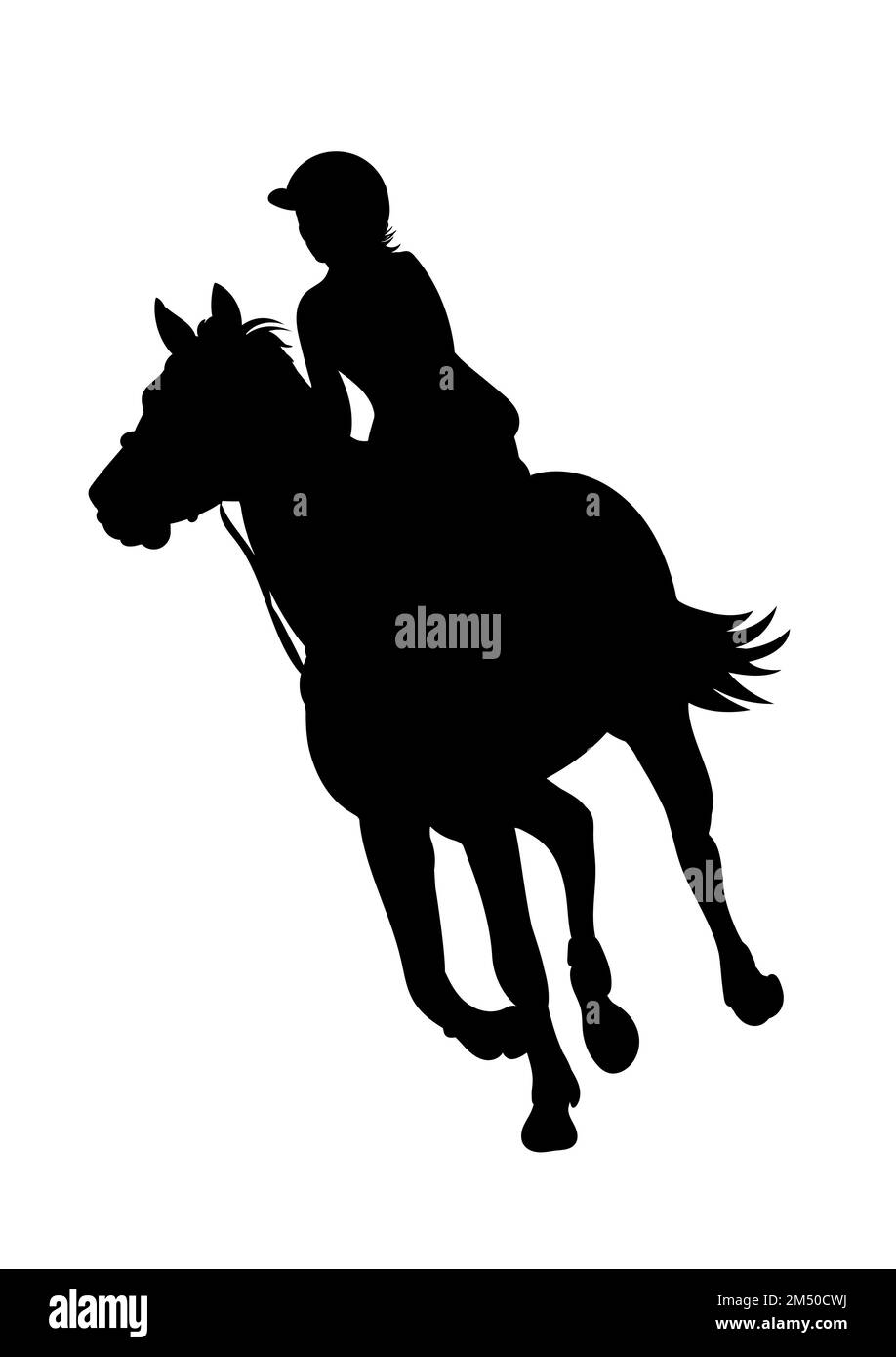 Graphics design drawing silhouette horse racing woman for the race with ...